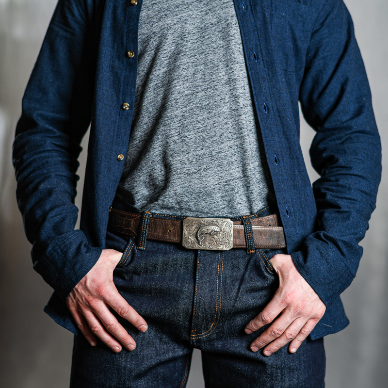 TROUT PATINA TROPHY BUCKLE