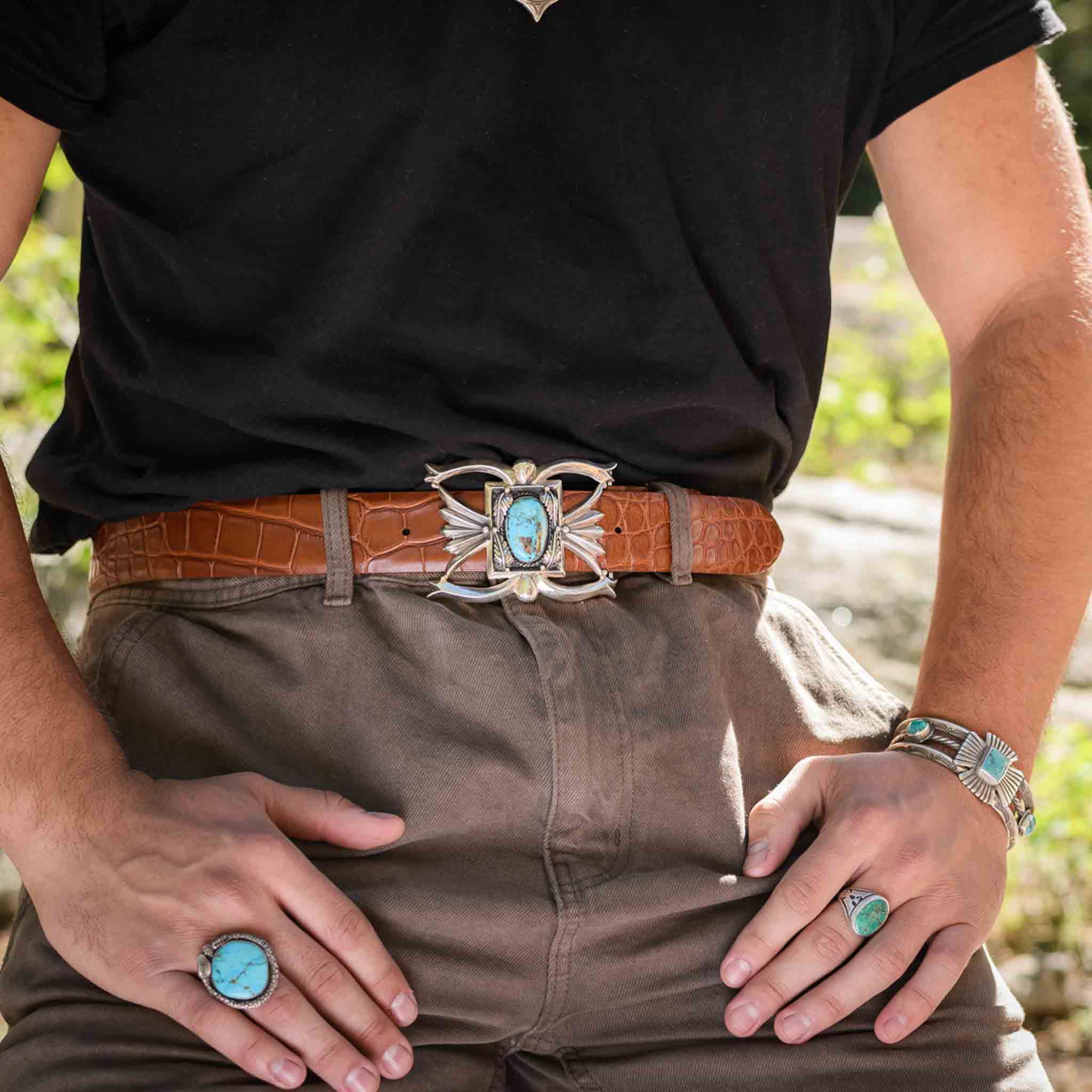 SAND CAST NAVAJO BUCKLE