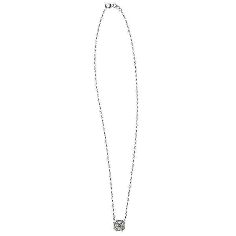 DIAMOND ASHER CUT NECKLACE