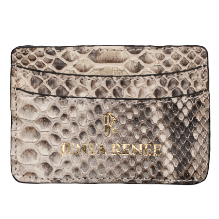 BLACK & WHITE PYTHON CARD WALLET