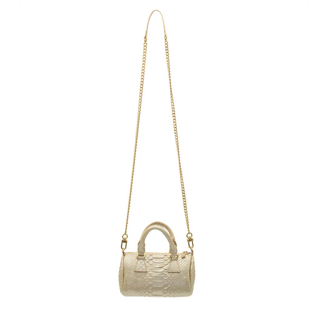 VICTORIA BAG IN GOLD PYTHON