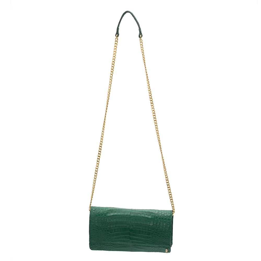 CLAIRE BAG IN EMERALD GREEN CROCODILE