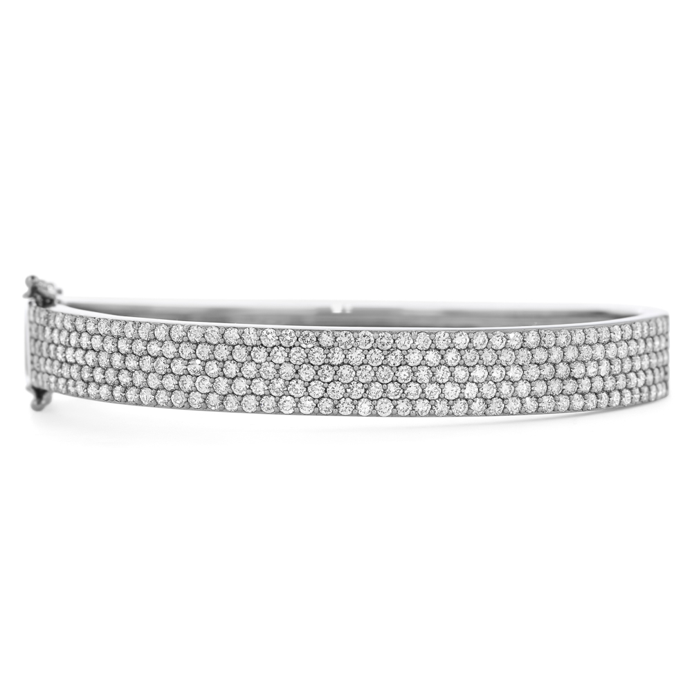 STERLING SILVER DIAMOND 5 ROW BANGLE