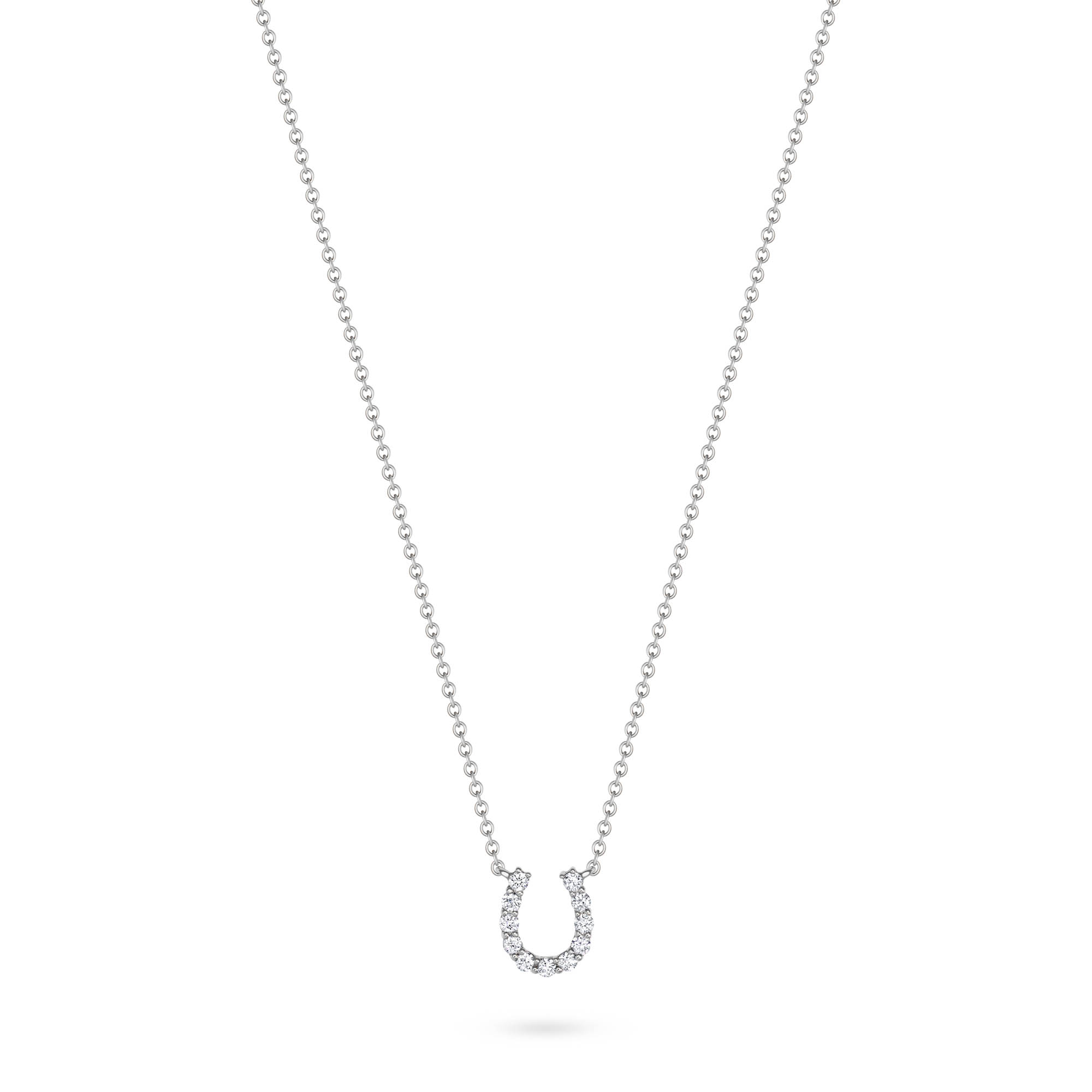HORSESHOE WHITE GOLD & DIAMOND MINI NECKLACE