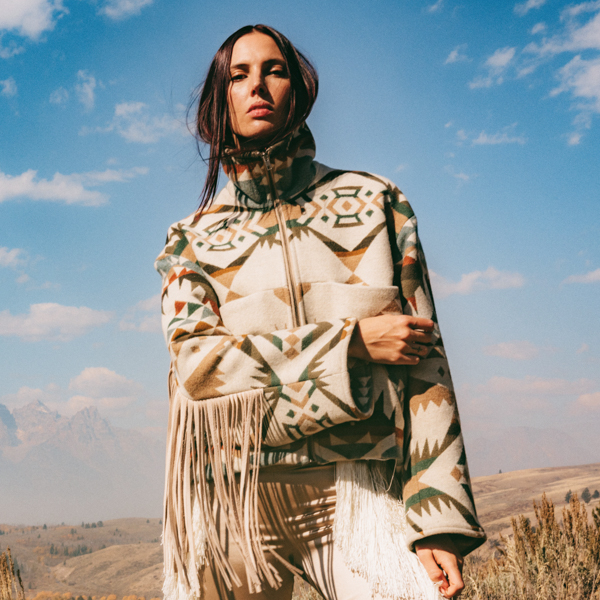 NATURAL NEHALEM FRINGE CROPPED ARCHER