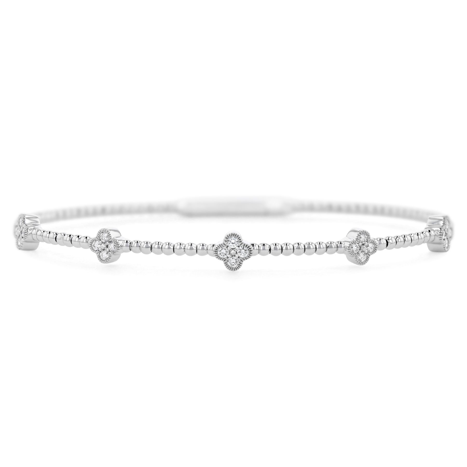 WHITE GOLD DIAMOND 5 CLOVER BRACELET
