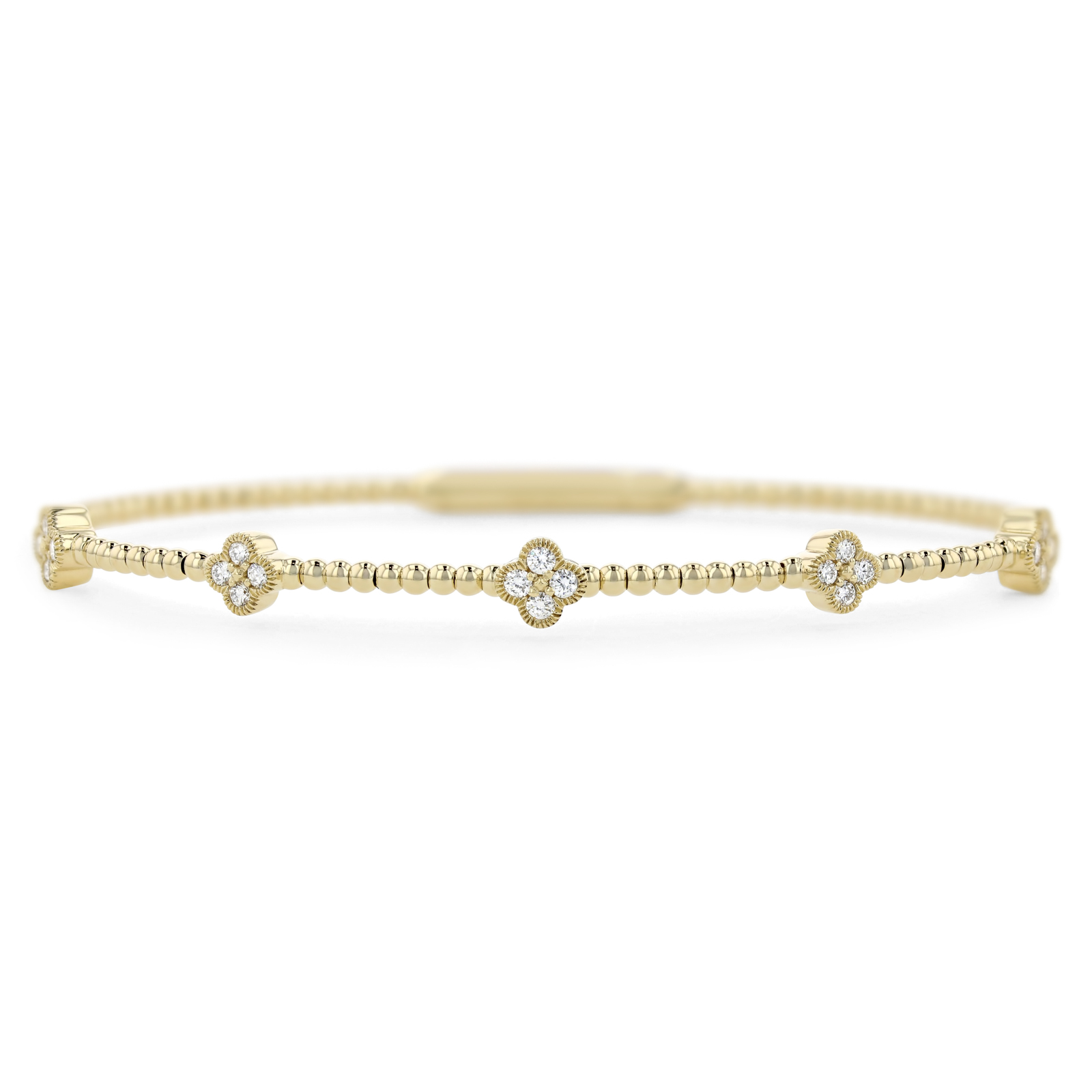 YELLOW GOLD DIAMOND 5 CLOVER BRACELET