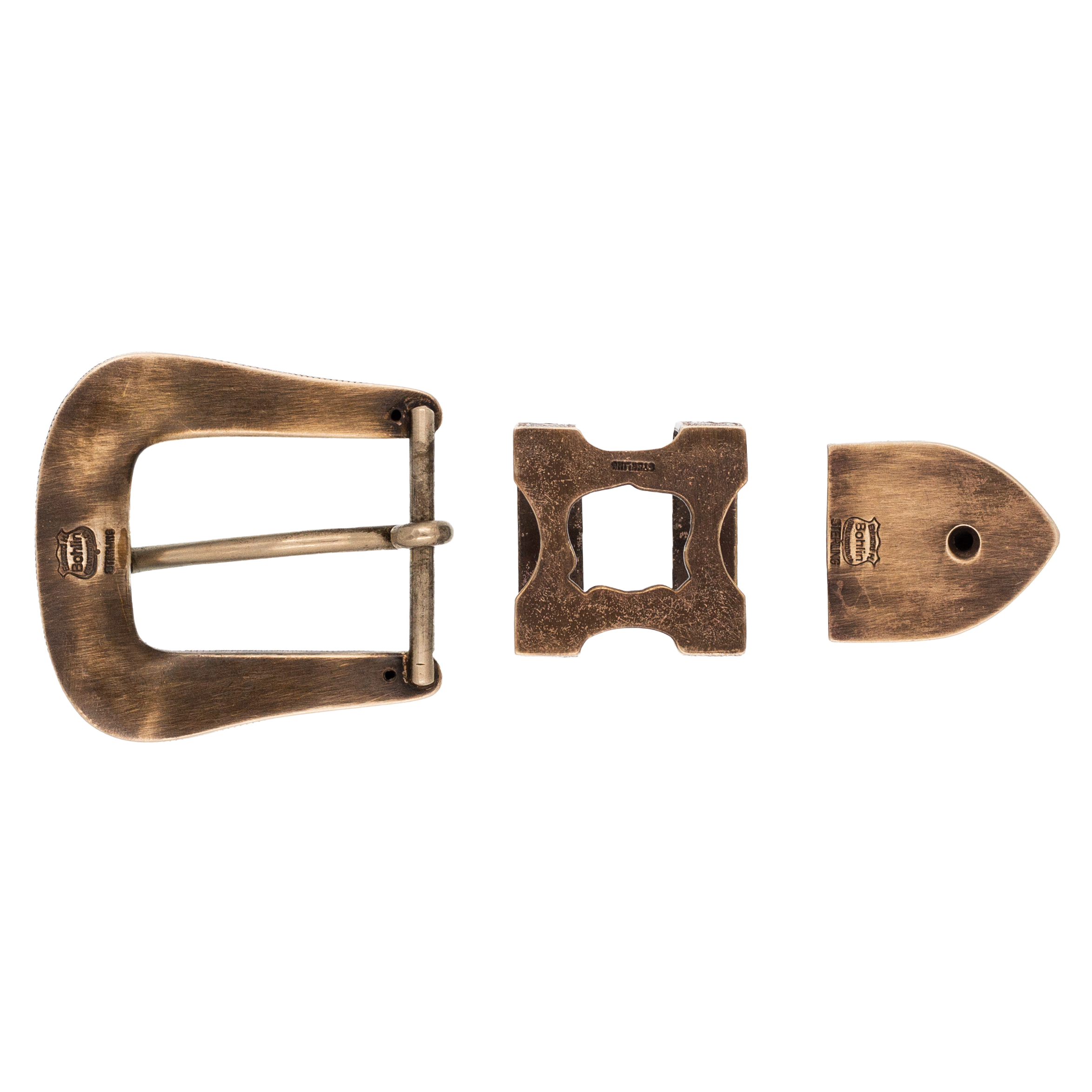 1" ENGRAVED COUNTRY CLUB PATINA BUCKLE SET