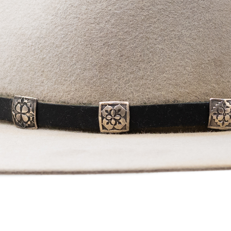 STERLING SILVER SQUARE STAMPED CONCHO HAT BAND
