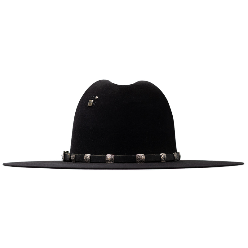 STERLING SILVER SQUARE STAMPED CONCHO HAT BAND