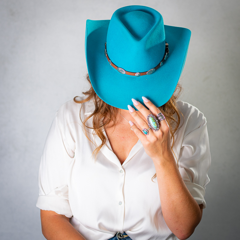 TURQUOISE BEAVER BLEND HAT
