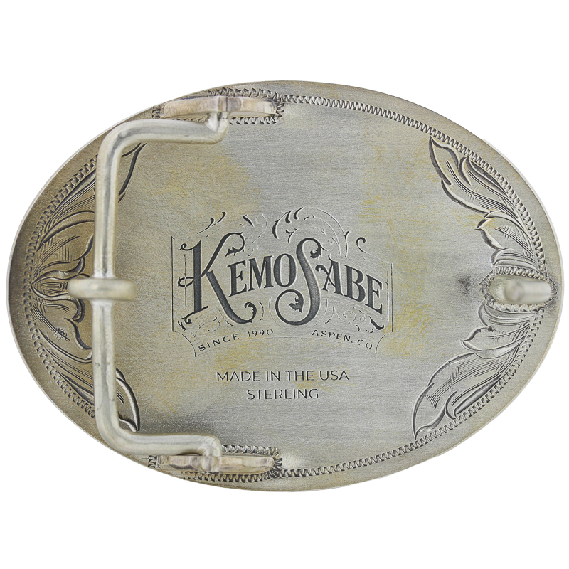 ENGRAVED SCROLLS OVAL TROPHY BUCKLE