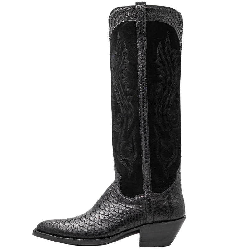BLACK PYTHON LINDSAY BOOTS