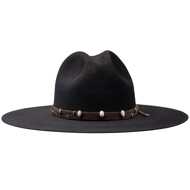 LEATHER WRAP WITH PEARLS HAT BAND