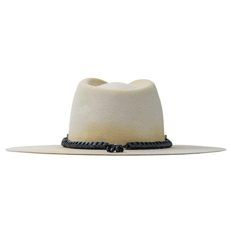 BLACK COBRA VERTEBRAE HAT BAND WITH NICKLE COINS